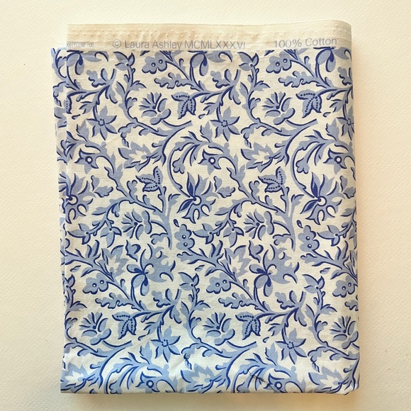 Laura Ashley | Accents | Vintage Laura Ashley Cotton Fabric Blue White ...